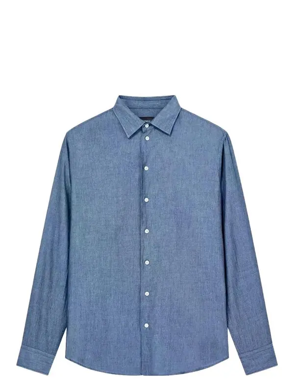 Emporio Armani Long-sleeve Cotton Shirt - Blue