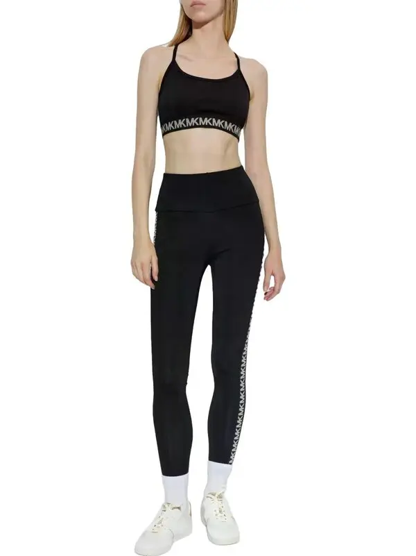 Michael Kors Logo Tape Crop Top - Black