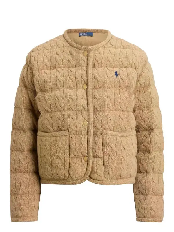 Polo Ralph Lauren Cable-knit Bomber Jacket - Brown