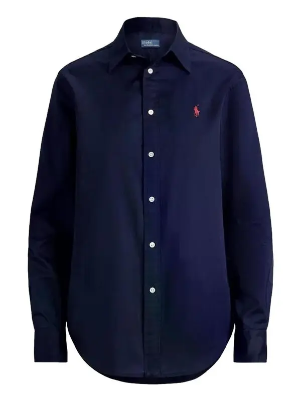 Polo Ralph Lauren Embroidered Pony Cotton Shirt - Blue