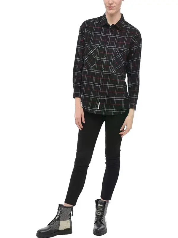 Woolrich Tartan Print Flannel Blouse - Black