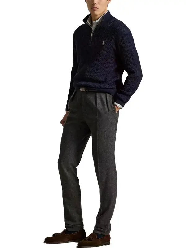 Polo Ralph Lauren Cable-knit Quarter-zip Sweater - Blue