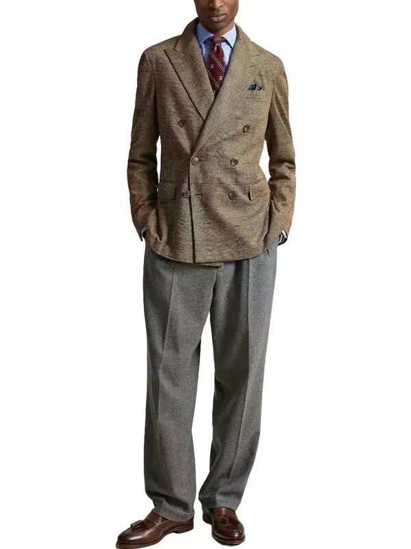 Polo Ralph Lauren Polo Soft Double-breasted Check Jacket - Brown