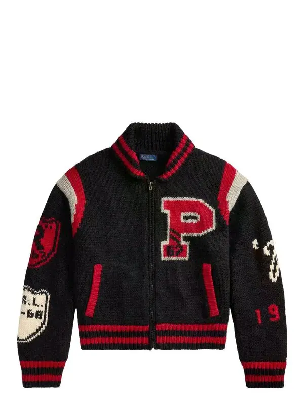 Polo Ralph Lauren Intarsia-knit Zip Jacket - Black