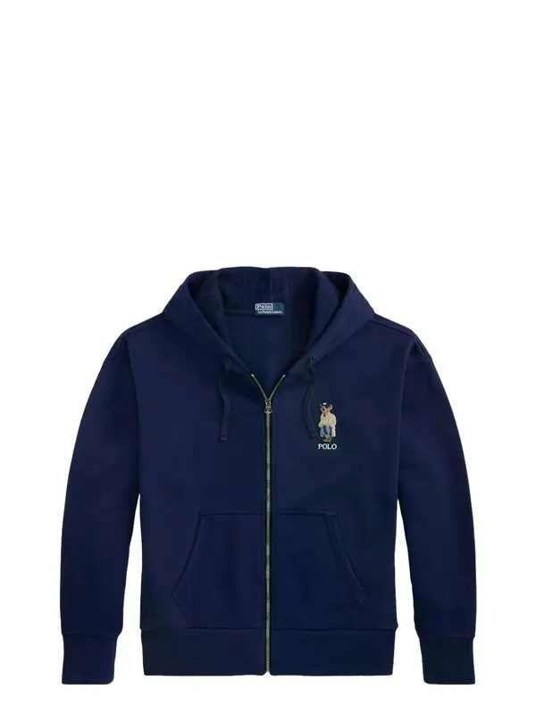 Polo Ralph Lauren Embroidered Polo Bear Zip-up Hoodie - Blue