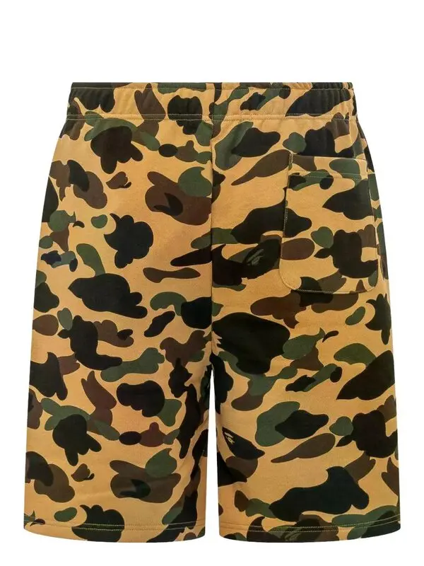 A BATHING APE 1st Camo Shark Print Shorts - Yellow