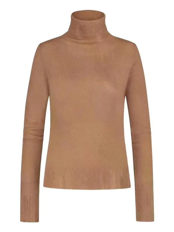 CHAMOIS FOU Roll-neck Knitted Sweater - Brown