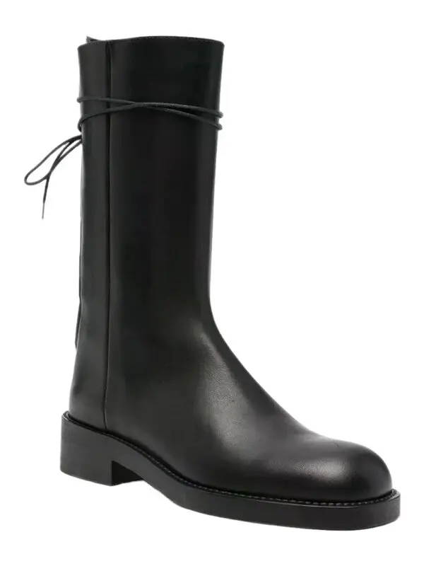 ANGELICA MONTINI Lace-up Leather Boots - Black