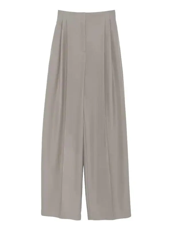 MUGLER Pleated Wide-leg Trousers - Grey