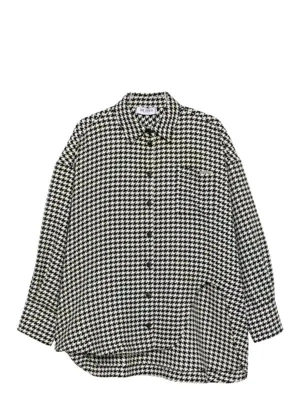 Attico Houndstooth Oversized Jacket - White