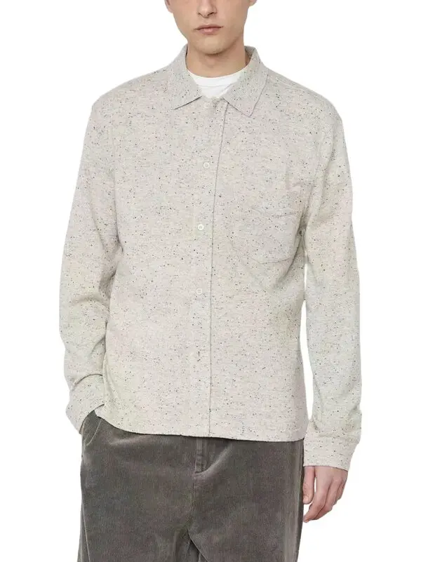 Officine Générale Marl Knit Button-up Sweater - Neutrals