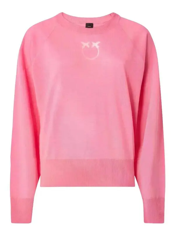 Pinko Logo Motif Raglan Sleeve Sweater - Pink