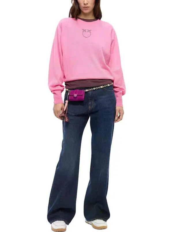 Pinko Logo Motif Raglan Sleeve Sweater - Pink