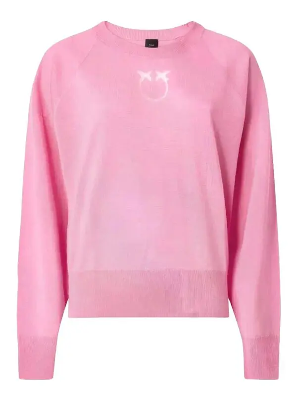 Pinko Logo Motif Raglan Sleeve Sweater - Pink