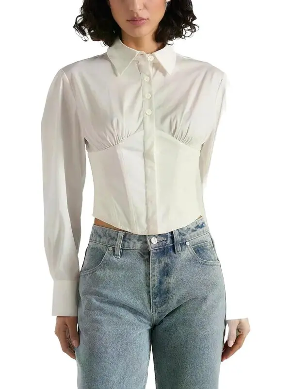 Manière De Voir Margot Cotton Corset Shirt - White