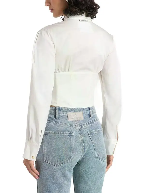 Manière De Voir Margot Cotton Corset Shirt - White