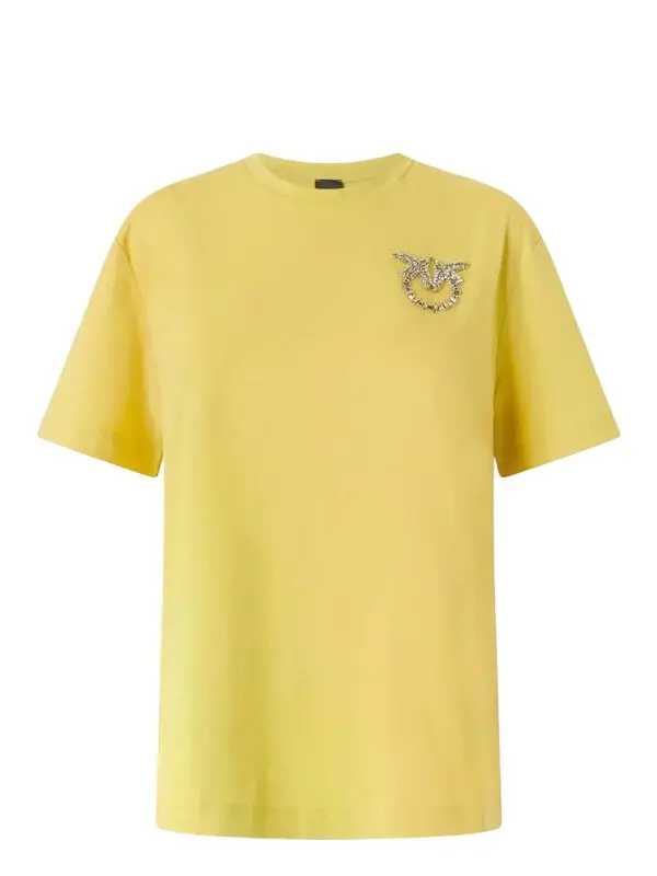 Pinko Love Birds Crystal-embellished T-shirt - Yellow