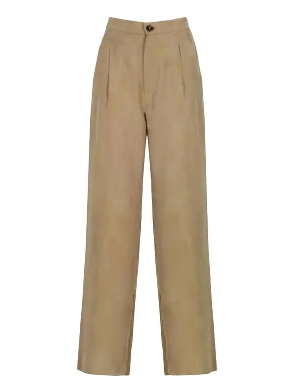 EMME Pleated Wide-leg Trousers - Neutrals