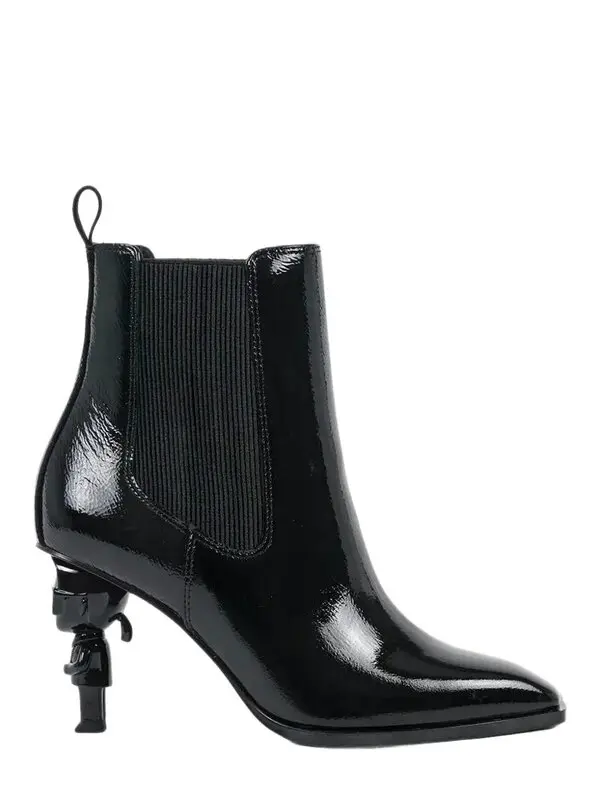 Karl Lagerfeld Heeled Ankle Boots With Ikonik Karl Heel - Black