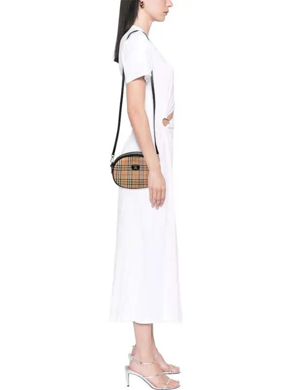 Burberry Haymarket Check Canvas Crossbody Bag - Neutrals