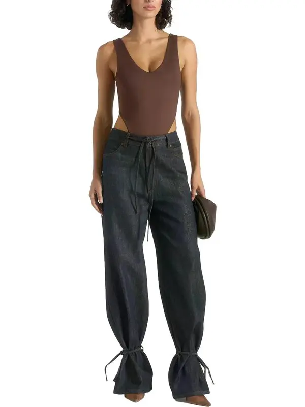 Manière De Voir Faye Indigo Wide Leg Jeans - Blue