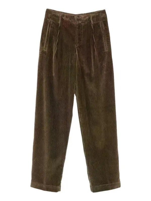 Etro Pleated Corduroy Texture Trousers - Brown