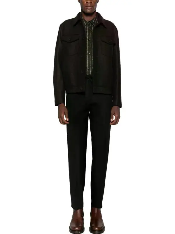 Karl Lagerfeld Drawstring Straight-leg Trousers - Black