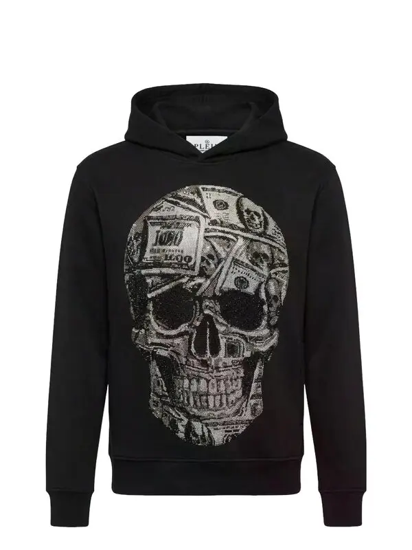 Philipp Plein Crystal-embellished Skull Hoodie - Black