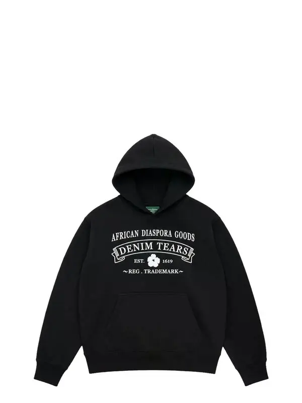 DENIM TEARS Adg Logo-print Hoodie - Black
