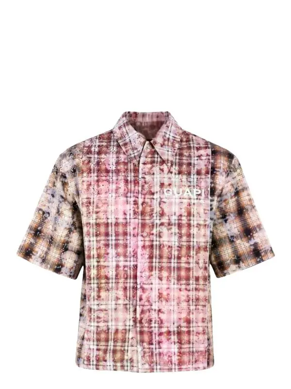 GUAPI Eclipse Rhinestone-embellished Plaid Shirt - Red