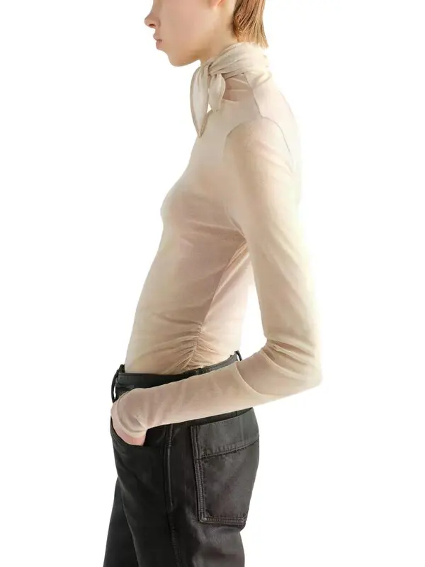LEMAIRE Ballerina Scarf Top In Mesh Jersey - Neutrals