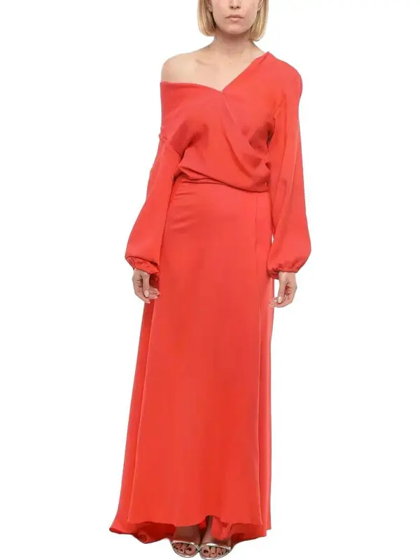 SUPER BLOND Belted Wrap Maxi Dress - Red