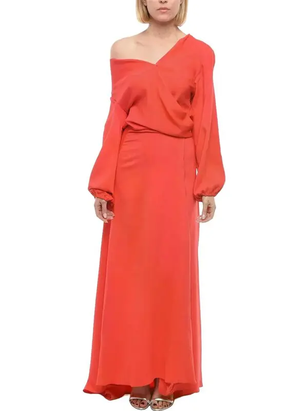 SUPER BLOND Belted Wrap Maxi Dress - Red