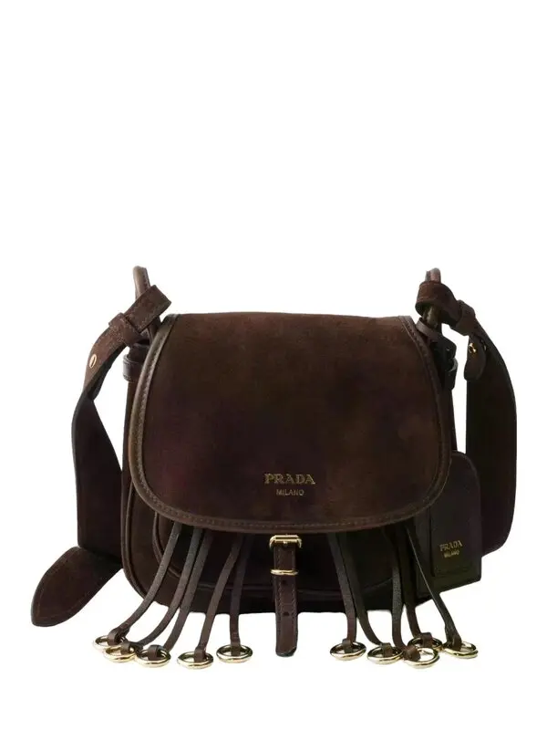 Prada Corsaire Suede Mini Shoulder Bag - Brown