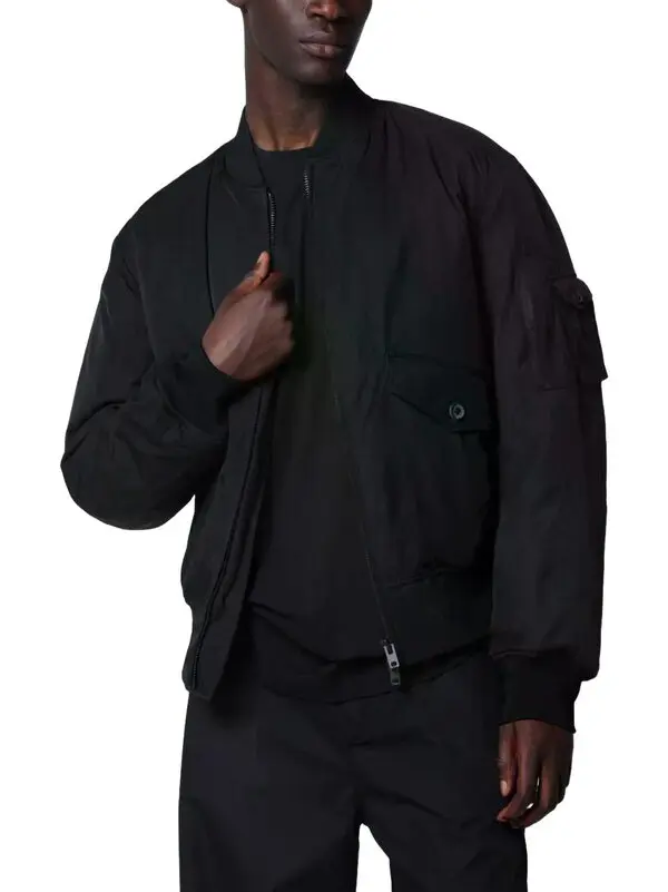 Y3 Logo-print Bomber Jacket - Black
