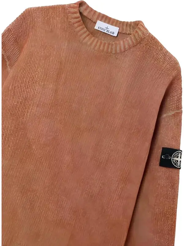 Stone Island Logo-patch Crew Neck Sweater - Brown