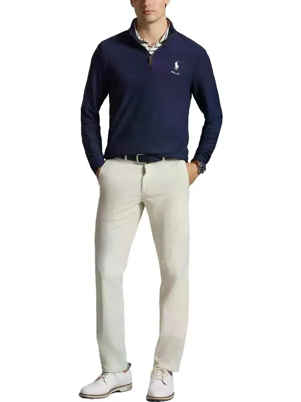 Rlx Ralph Lauren Half-zip Embroidered Pony Sweater - Blue