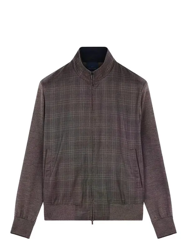 Paul & Shark Checked Wool Lightweight Jacket - Brown