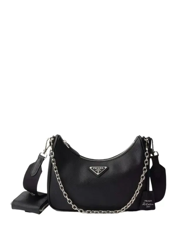 Prada Re-edition 2005 Saffiano Leather Shoulder Bag - Black