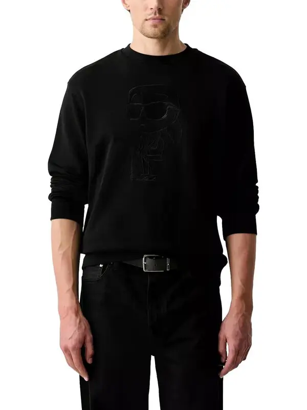Karl Lagerfeld Ikonik Karl Embroidered Sweater - Black