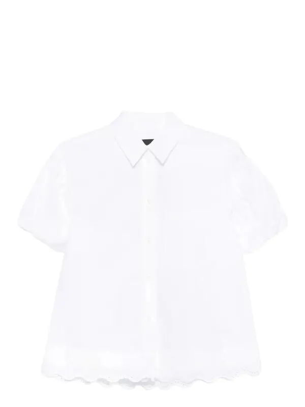 Simone Rocha Scalloped Hem Puff-sleeve Shirt - White