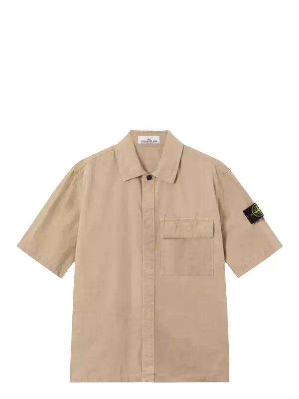 Stone Island Logo-patch Short-sleeve Shirt - Neutrals