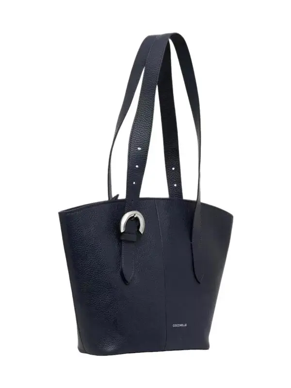 COCCINELLE Buckle-detail Pebbled Tote Bag - Blue