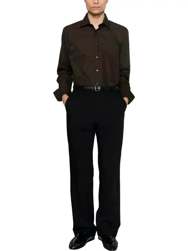 Karl Lagerfeld Monogram-print Button-down Shirt - Brown
