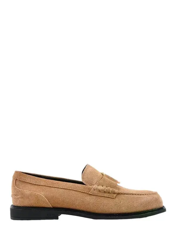 Karl Lagerfeld Logo-plaque Suede Loafers - Neutrals