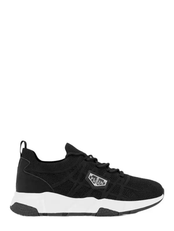 Philipp Plein Runner Sock Triangle Plaque Sneakers - Black