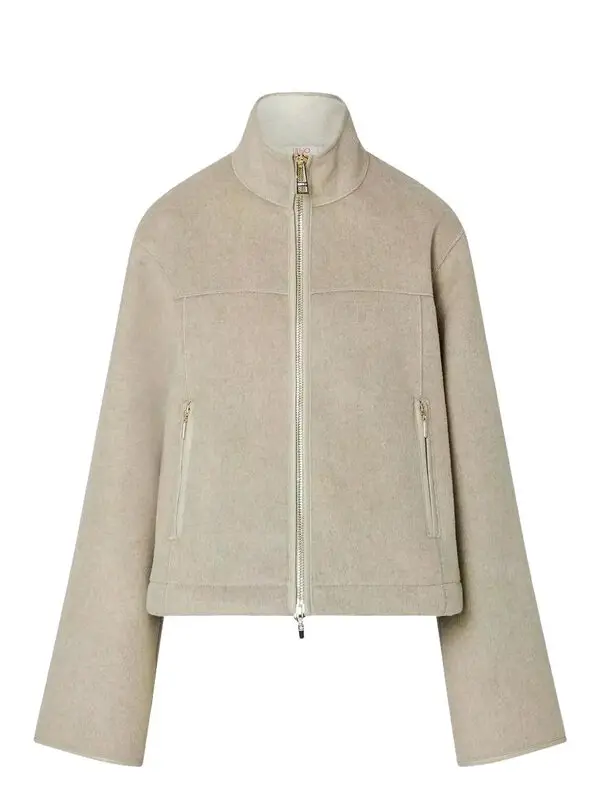 Liu Jo Boxy Shearling Coat - Neutrals