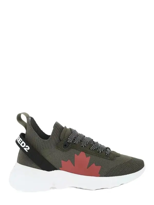 Dsquared2 Logo Print Round Toe Sneakers - Green