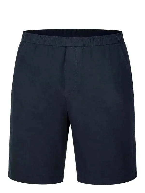 04651 / A TRIP IN A BAG Linen Elasticated Waistband Shorts - Blue