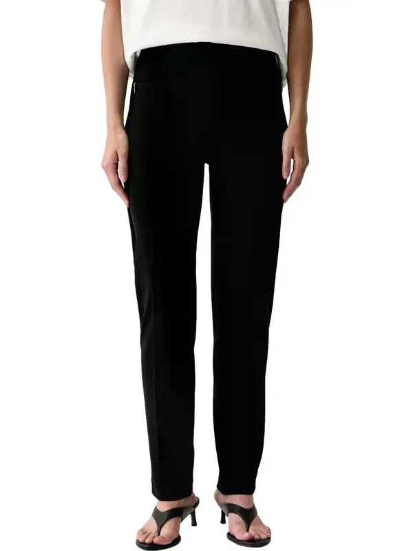 Joseph Ribkoff Slim-fit Trousers With Side Slit Pockets - Black